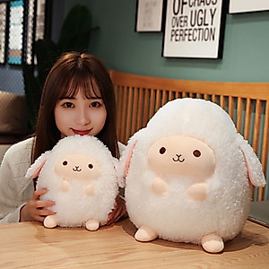 TONGSONG 12 Inch Plush Sheep Stuffed Animal Sheep Hugging Pillow Cuddly Lamb Pillow Plushies Toy Lamb Huggable Anime Gifts for Kids and Lovers in Birthday, Valentines, Christmas, Thanksgiving Day...