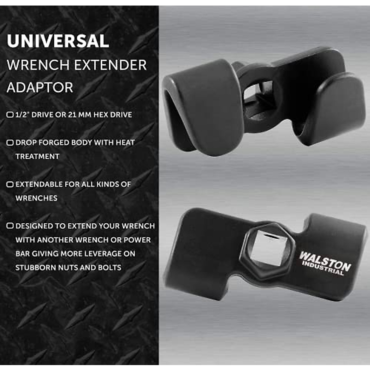 Walston Industrial GH100-701 Universal Wrench Extender Adapter Swench Wrench 1/2 Inch Breaker Bar Wrench Extender Mechanics Tool