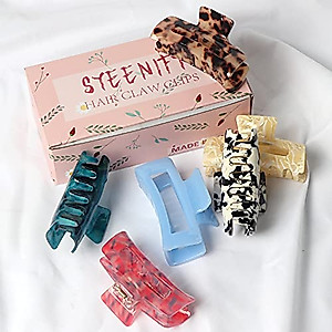 SYEENIFY Hair Claw Clips for Thick Thin Hair,Strong Hold Nonslip Large Hair Clamps for Women Girls