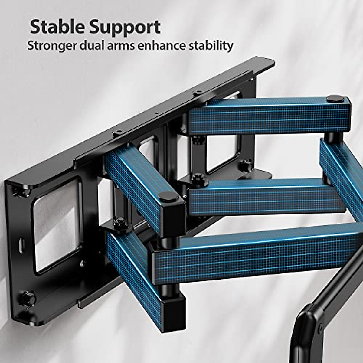 Pipishell Full-Motion TV Wall Mount for Most 37–75 Inch TVs up to 100 lbs, Wall Mount TV Bracket with Dual Articulating Arms, Extension, Swivel, Tilt, Fits 16" Wood Studs, 600 x 400mm Max VESA, PILF8