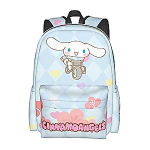 HTZXWK Anime Backpack for Women,Girl Backpack for School,Cute Anime Preschool Backpack Book Bag with Bicycle,Durable Lightweight Backpack Schoolbag for Kids Fans,Birthday Gifts for Teens