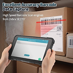 MUNBYN 2023 New Rugged Android Tablet with Zebra 2D SE2707 Scanner and New Rugged Android Tablet, 8-inch Rugged Tablet Android 10 Industrial 700 nits