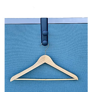 Tetra-Teknica Cubi-pro CWH03 Over-The-Panel Cubicle Partition Wall Garment Hanger with Double Posts, 2 1/2" - 3" Panels, Black