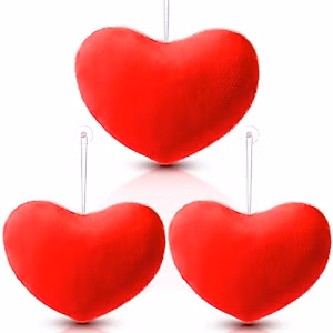 Jetec 3 Pcs Valentines Heart Pillows Red Heart Shaped Pillow Plush Mini Hanging Toys Cushion Stuffed Heart Pillow Plush Heart Decorative for Valentine's Day Bed Chair Sofa Cars Living Room Office