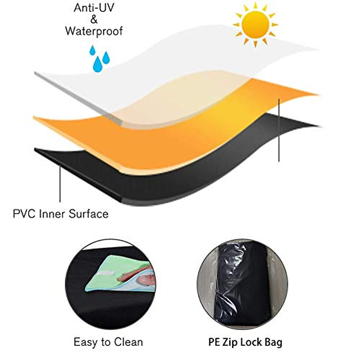 YUOPL Heavy Duty Patio Furniture Cover, Outdoor Furniture Covers Waterproof, Rectangle Garden Furniture Table Chair Set Covers Windproof, Multiple Colour