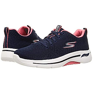 Skechers Women's Go Walk Arch Fit-Unify Sneaker, Navy/Coral, 8.5