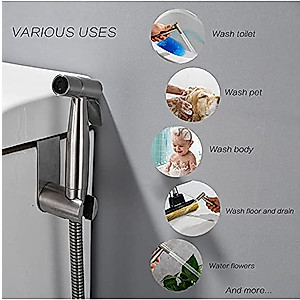 ifgswopq Handheld Toilet Bidet Sprayer Kit Stainless Steel Hand Bidet Faucet for Bathroom Hand Sprayer Shower Self Cleaning