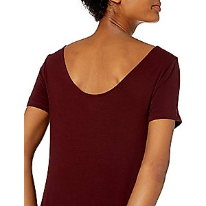 Amazon Essentials Women's Jersey Regular-Fit Ballet-Back t-Shirt Dress (Previously Daily Ritual), Dark Red, X-Large