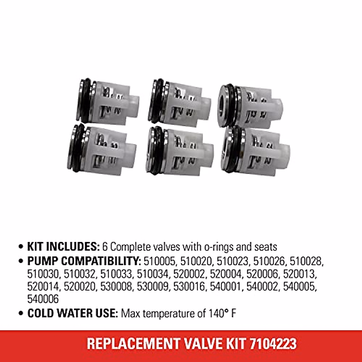 Simpson Cleaning 7104223 Replacement Valve Kit for Pressure Washer Pumps, White
