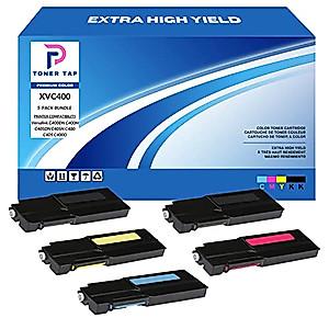 Toner Tap Extra High Yield for Versalink C400DN C400N C405DN C405N C400 C405 C400D (5-Pack Bundle) 106R03524 106R03526 106R03527 106R03525 Remanufactured Color Cartridges