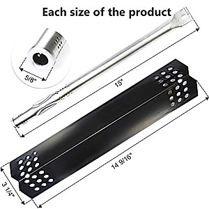 Replacement Parts for Nexgrill 720-0882A 720-0896 720-0925 Grills, 5 Pack Stainless Steel Burner Tubes, Heat Plate Shields Flame Tamers Replacement for Nexgrill 720-0896B, 720-0896C Gas Grills