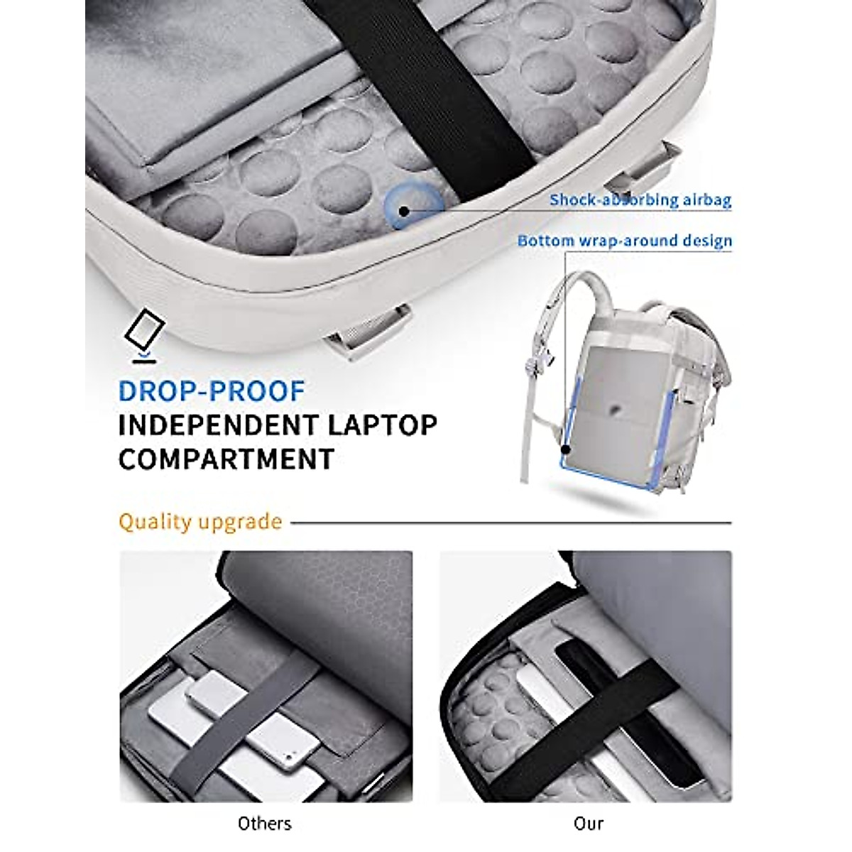 LIVACASA Waterproof Travel Backpack for Women, 40L Airline Approved Carry on Laptop Backpack with Compartment and USB Port