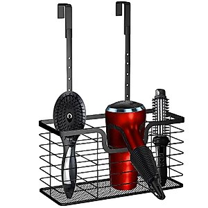 Nicunom Hair Dryer Holder 3 in 1 Hair Tool Organizer, Adjustable Blow Dryer Holder Bathroom Organizer Cabinet Door Hair Care & Hot Styling Tools Storage