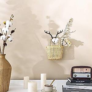 SOFFEE DESIGN Wall Mounted Metal Coat Hooks, Hanging Antler Shape Rack Hooks for Entryway, Bathroom, Bedroom Farmhouse Decoration, Retro Double Hooks for Coat, Scarf, Bag, Towel, Key, Cap, Cup, Hat