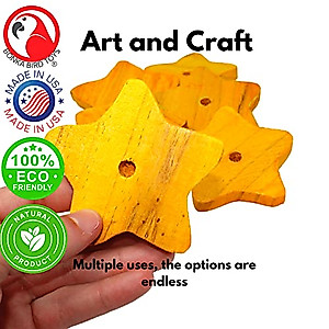 Bonka Bird Toys 1150 Pk6 Yellow Jumbo Wood Stars Foot Talon Craft Part Bird Toys