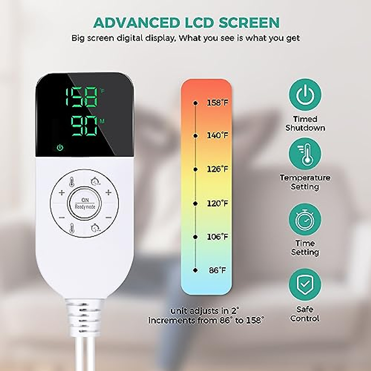 NOWWISH Heating Pad for Back Pain & Cramps Relief, XL Moist Heat Electric Heating Pads with Auto Shut Off Large, Gifts for Women Men, 12 "x 24 Green