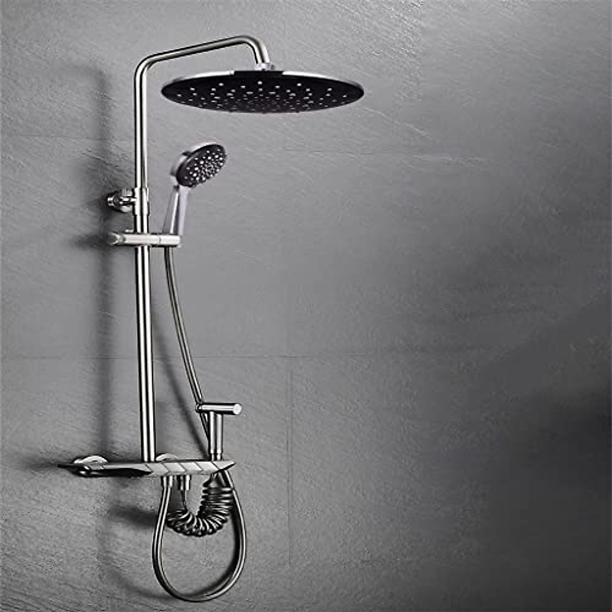 ZLXDP Shower Head Black Waterfall Bath Ceiling Top High Pressure Micro Bubble Hydromassage for Bathroom Accessory