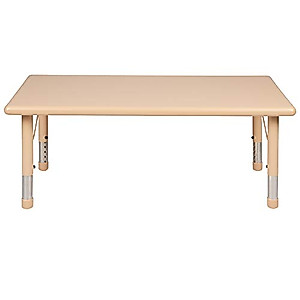 Flash Furniture 24"W x 48"L Rectangular Natural Plastic Height Adjustable Activity Table