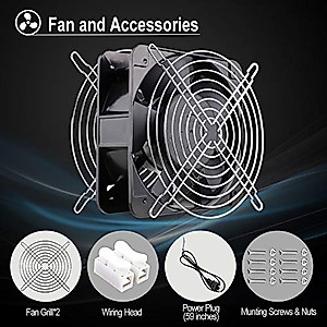 Wathai AC High Airflow Fan 15050 150mm x 50mm 6 inch 110V 120V Cooling Ventilation Exhaust Cooling Fan