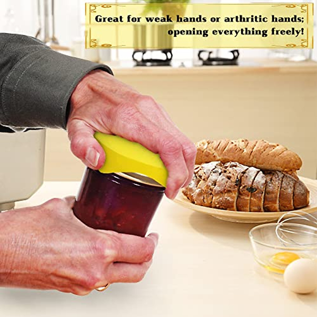 BACUTHY 5 Pack Jar Opener Gripper Pads, Multi-Purpose Rubber Bottle Lid Opener Pads for Seniors Weak Hands, Heat Insulation Kitchen Gadgets Coasters Grippers Jar Openers Pads