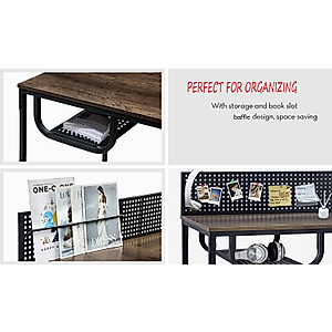 WOHOMO L Shaped Desk 65 Inch No Screw Quick Lock Computer Desk with Storage Basket Gaming Corner Writing Workstation Table with Shelf for Home Office Easy to Assemble, Walnut