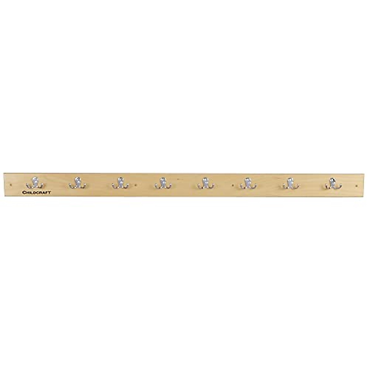 Childcraft Wall Mount Coat Rack Strip, 8 Hooks, 59-1/2 x 1-7/8 x 4 Inches