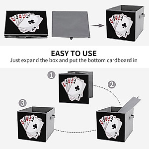 Gambling Casino Aces Poker Foldable Storage Bins with Handles Storage Cubes Closet Organizer for Living Room Bedroom 2PCS