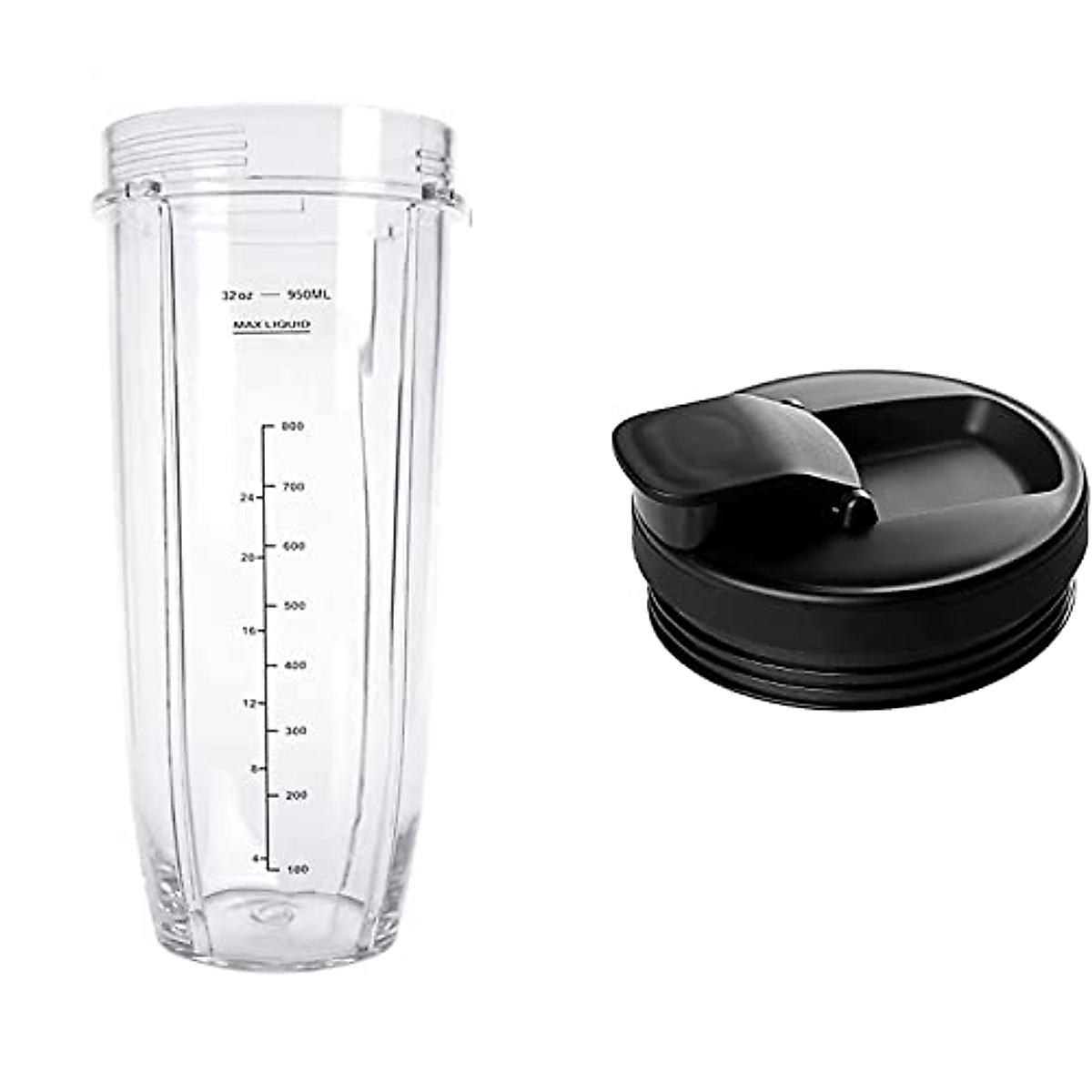 32 Oz Blender Repalcement Cup, Replacement Parts for Ninja Blender with Sip & Seal Lid For BL450 BL454 Bl455 BL456 BL480 BL481 BL482 BL490 BL640 BL642 Nutri Ninja Auto IQ Series Blenders, 1-Pack
