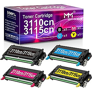 MM MUCH & MORE Compatible Toner Cartridge Replacement for Dell 3115cn 3110cn 3110 3115 | 310-8092 310-8094 310-8096 310-8098 (High Yield, 8000 Pages) 4-Pack