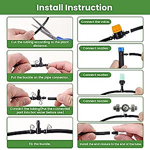 2023 New Upgraded Irrigation System, 131.2ft/40M Drip Irrigation Kit, 174Pcs Garden Plant Watering System with 3 Kinds of Adjustable Nozzles, 4 in 1 Faucet Connector, Tubing Valve for Free Control