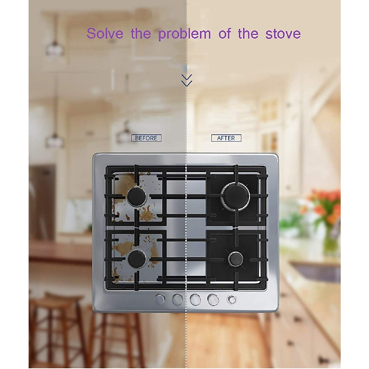 liboyixi Stove Burner Covers 8 Pack Reusable Gas Range Cuttable,Easy to CleanProtectors,Non-stick Stovetop Burner Liner Cover-Size 10.6"x 10.6"-Double Thickness 0.2mm,BPA Free, Heat-resistant。