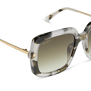 DIFF Sandra Designer Oversized Square Sunglasses for Women UV400 Protection, Kombu + Olive Gradient