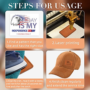 60 Pcs Blank Leatherette Hat Patches with Adhesive Rustic Leatherette Rectangle Patch Faux Leather Patches for Hats Custom Fabric Repair Sew Laser Supplies, 3 x 2 Inches (Khaki)