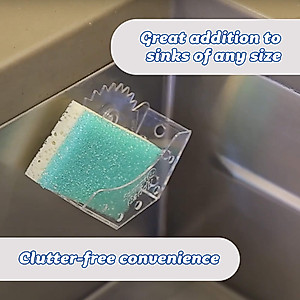 Scrub Daddy Sponge Holder - Sponge Caddy- Suction Sponge Holder, Sink Organizer for Kitchen and Bathroom, Self Draining, Easy to Clean Dishwasher Safe, Universal for Sponges and Scrubbers - 2 pack