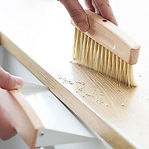 LYSLDH Magnetic Table Brush Desktop Dustpan Set for Crumbs Kitchen Broom Cleaning Tool Save Space Durable Natural Wood Practical