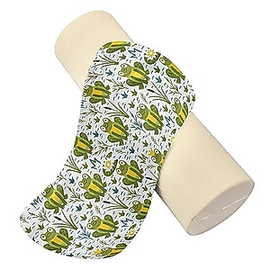 Vnurnrn Funny Frogs Neck Support Pillow Round Neck Roll Bolster Cylinder Pillow Cervical Pillows Memory Foam Pillow for Leg Knee Back Head Support for Gifts Camp Study Work