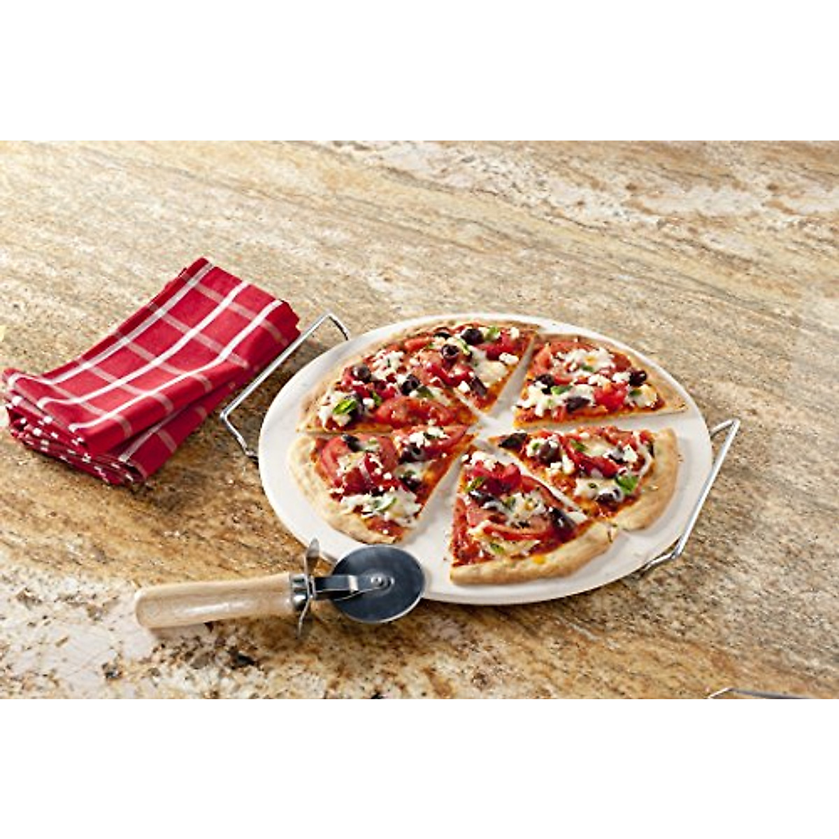 Nordic Ware, Tan Pizza Stone Set, 13 inch diameter