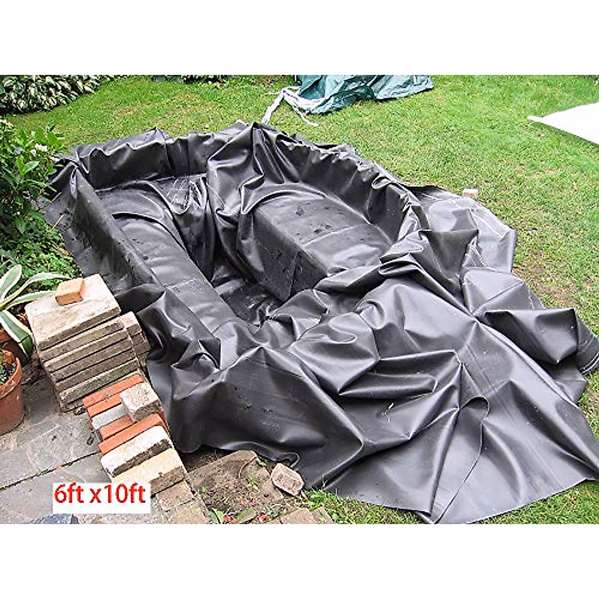 dashengdianzi Pond Liner, 6' x 10' Preformed Pond Liner Pond Skins for Fish Ponds, Waterfall, Streams Fountains and Water Gardens