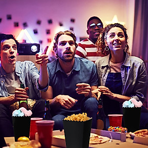 Jetec 450 Pcs Popcorn Boxes Mini Paper Popcorn Box Cardboard Popcorn Container for Party Black Popcorn Holder Disposable Candy Popcorn Bags for Birthday Wedding Decoration, 2.36 x 2.99 x 4.17 Inches