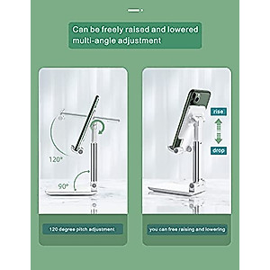 Cell Phone Stand, Adjustable Angle and Height of Desktop Phone Stand, Stable Non-Slip Design Compatible with All Mobile Phones, iPhone, iPad, Tablet PC (Mint Green)