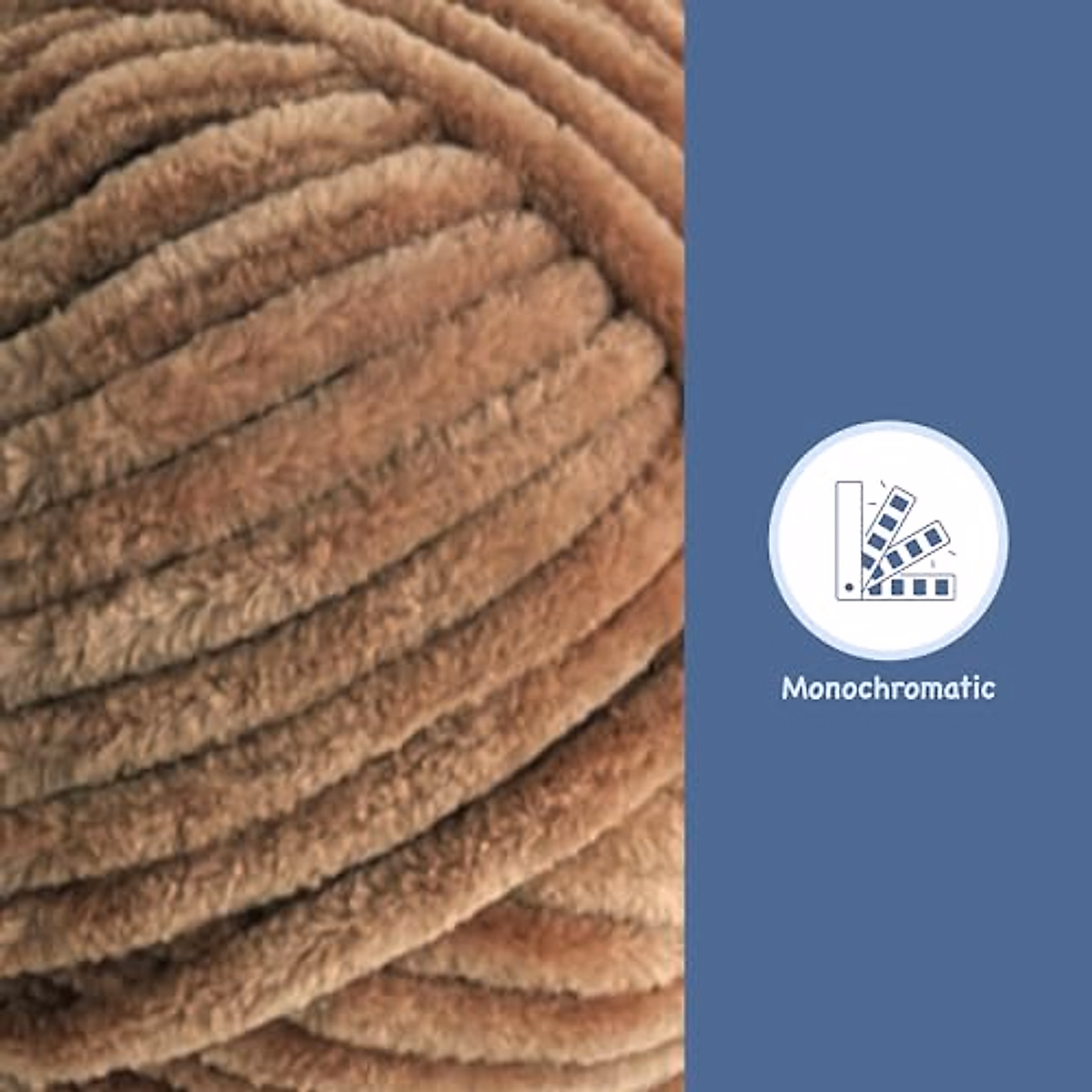 Tagetes Velvet Chenille Yarn (100 gr 132 yds x 2) 264 yds Baby Blanket Yarn, Amigurumi Yarn, Crochet and Knitting Yarn, Super Bulky, Soft, Chunky Yarn (Walnut)