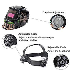 UOBEKETO Solar Auto Darkening Solar Welding Helmet Arc Tig Mig Mask Weld Welder Lens Grinding Mask with Adjustable Shade Range (lightning)
