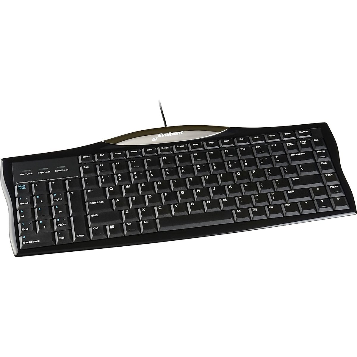 Evoluent R3K Reduced Reach Right-Hand Keyboard with Wired USB Connection