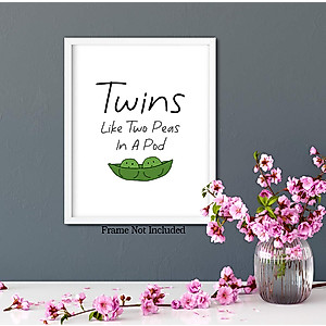 Govivo Twins | Like Two Peas In A Pod - Wall Decor Art Print with a black background - 8x10 unframed typography artwork printed on photograph paper