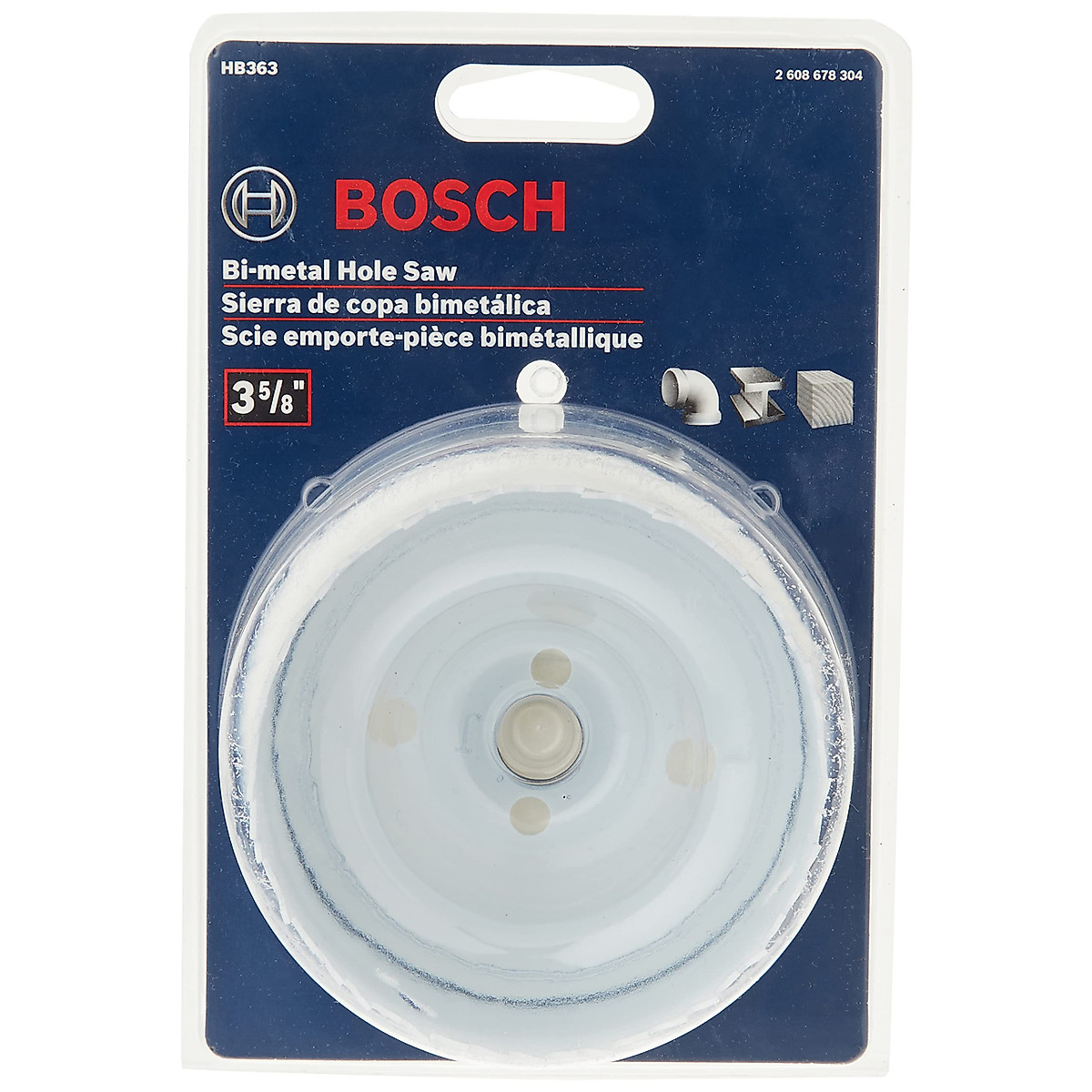 BOSCH HB363 3-5/8 In. Bi-Metal Hole Saw, Silver