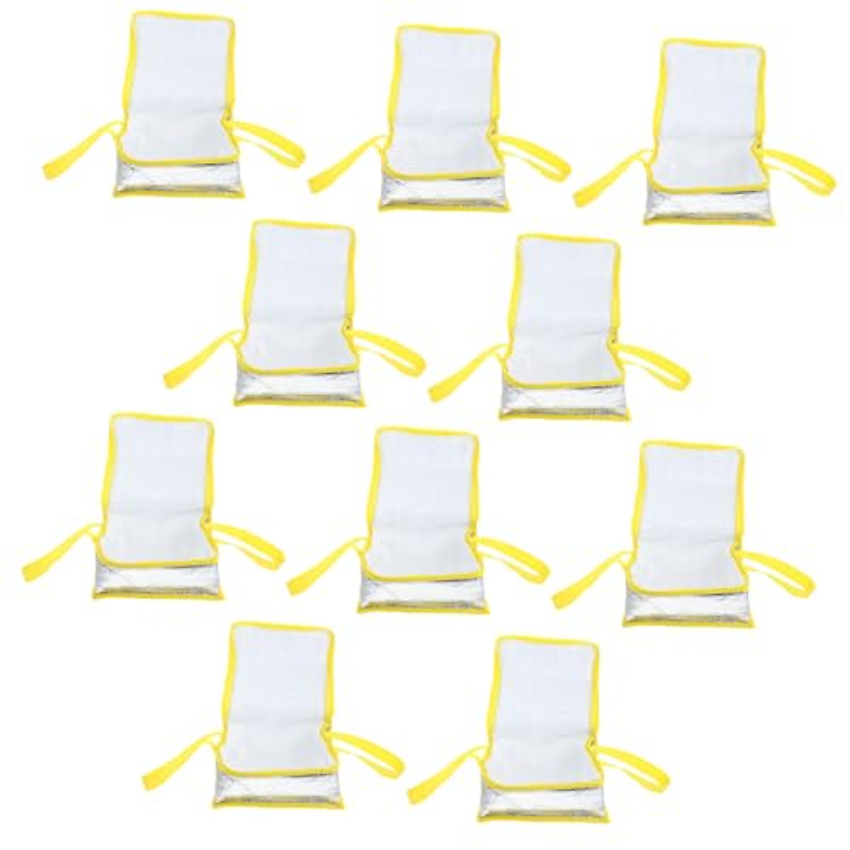 SOLUSTRE 10pcs Pizza Cooler Bag Insulated Bag Reusable Insulated Shipping Bags Cooler Thermal Bag Insulated Cake Carrier Bike Bag Food Tote Plastic Yellow