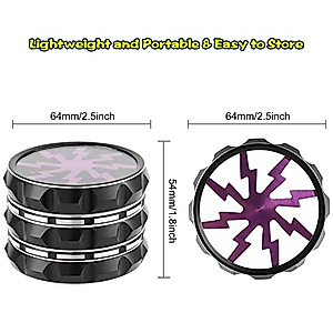 Kitchen Grinder with Storage Bag - 2.5 inch - Purple