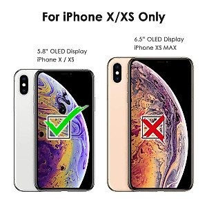 for iPhone Xs, for iPhone X, Designed Flip Wallet Phone Case Cover, A24586 Beauty Beast Belle 24586