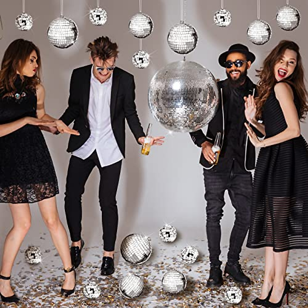 17 Pack Large Disco Ball Hanging Disco Ball Small Disco Ball Mirror ...