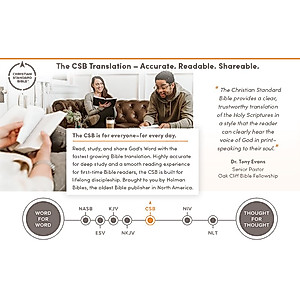 CSB Everyday Study Bible, British Tan LeatherTouch, Black Letter, Study Notes, Illustrations, Aricles, Easy-to-Carry, Easy-to-Read Bible Serif Type